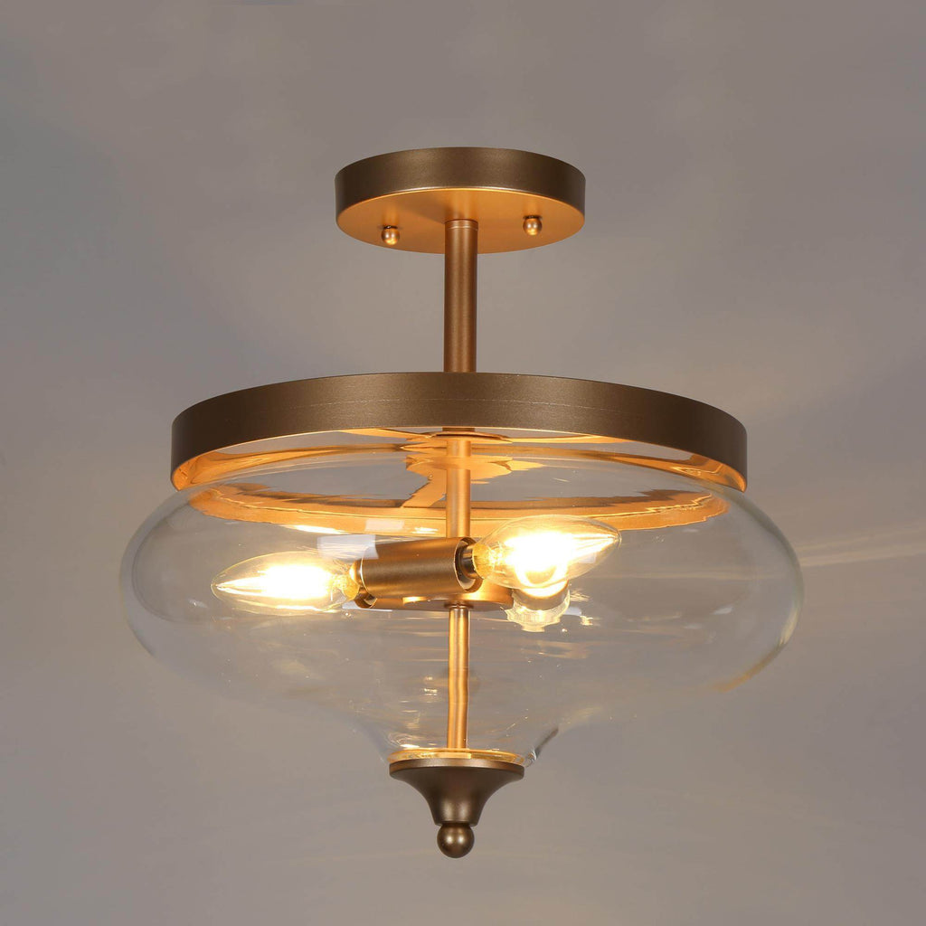 Dike 3-Light Gold Semi-flush Mount Ceiling Lights– Uolfin